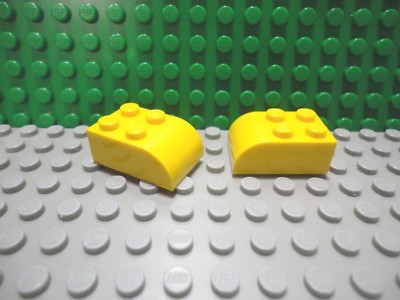 Lego 2 Yellow 2x3 Curved Slopes brick block NEW | eBay