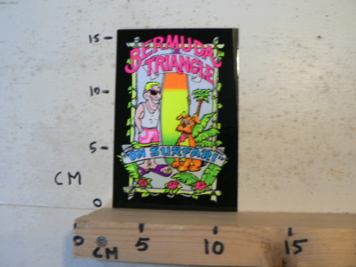 STICKER,DECAL BERMUDA TRIANGLE ON SURFARI DOG WITH GENTJEMAN SURFING | eBay