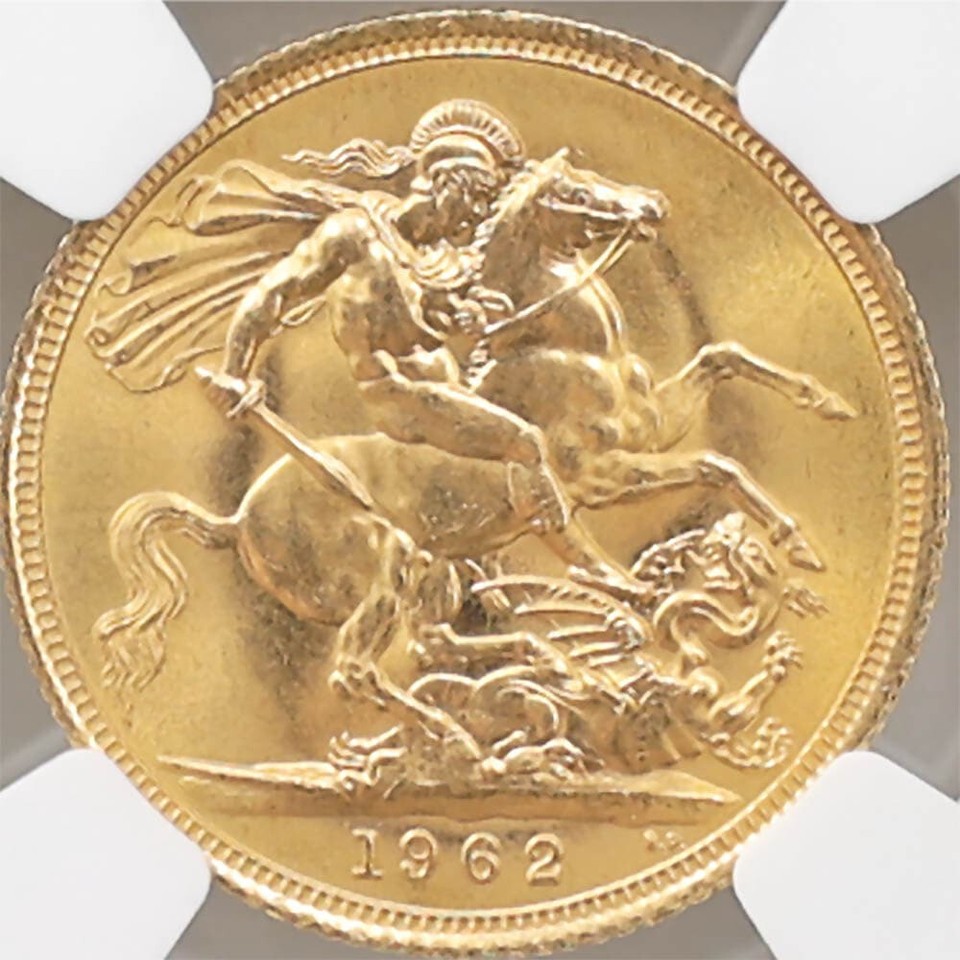 1962 Great Britain Elizabeth II Sovereign 1 Pound 7.99Grams Gold Coin ...