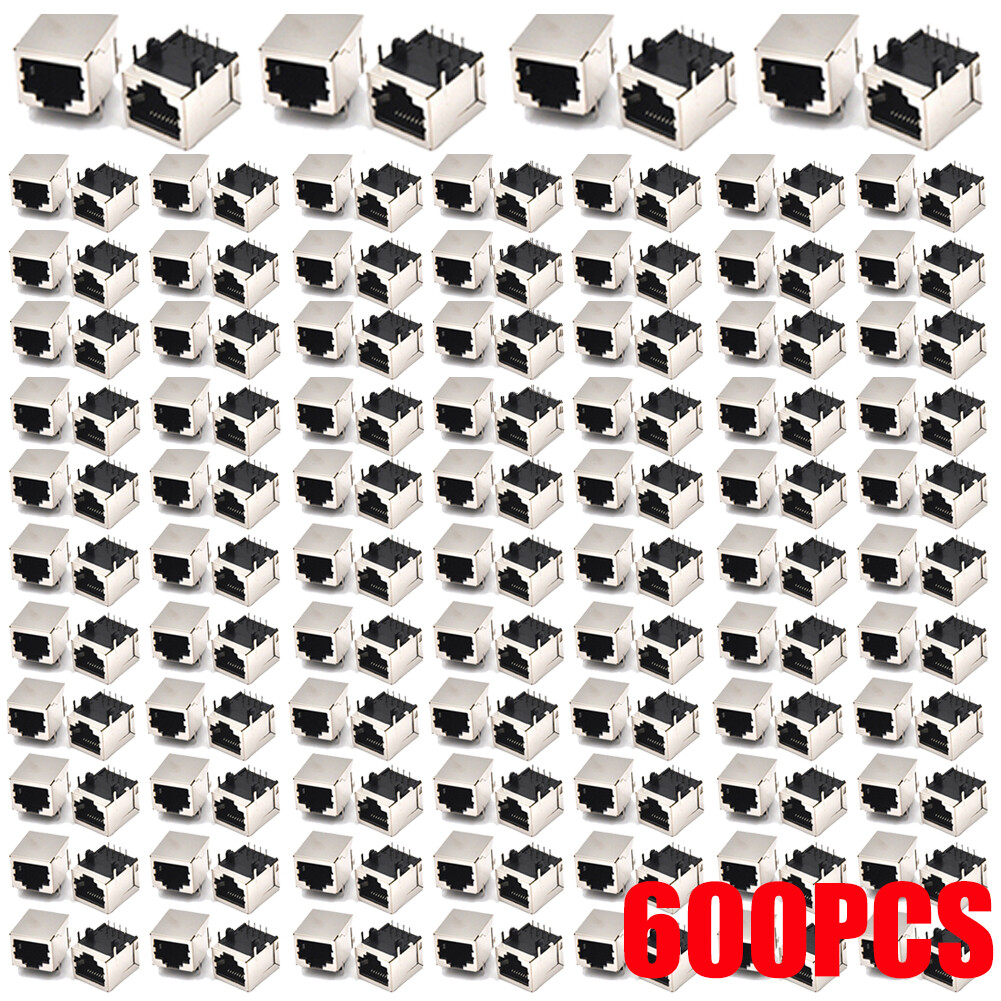600 Pieces RJ45 8P8C Network Ethernet PCB Mount 8Pin Female Socket ...