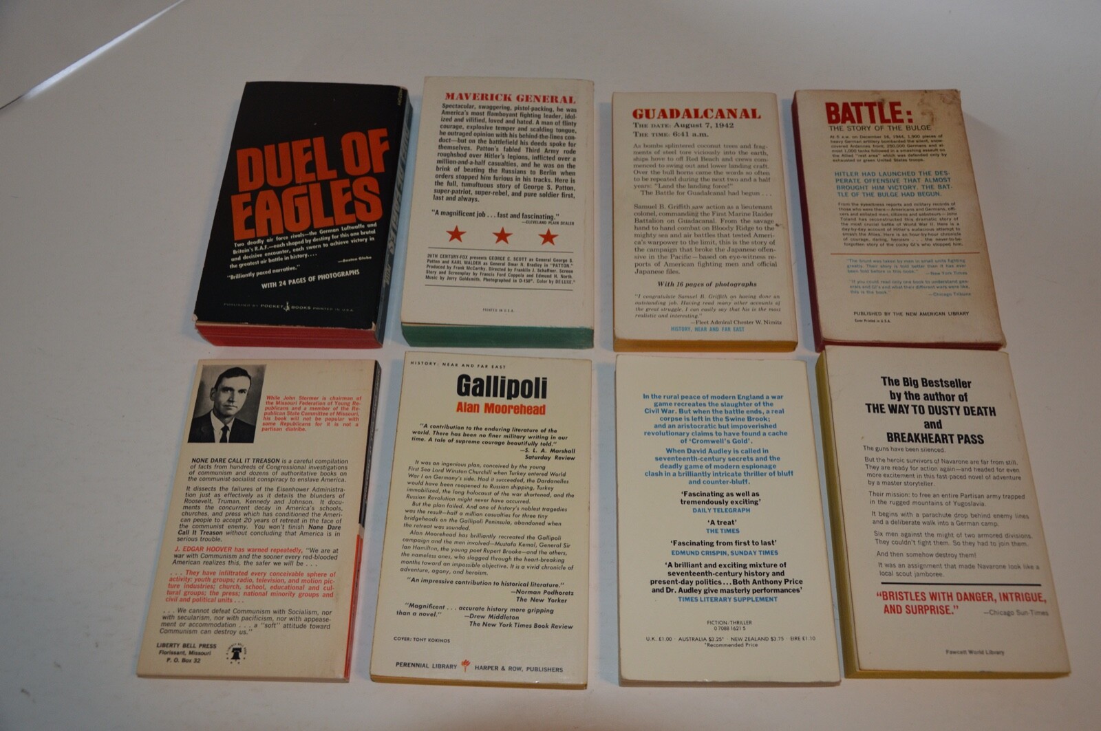 Lot of 8 GOOD vintage paperback books on WWII, Military, War, & Combat ...