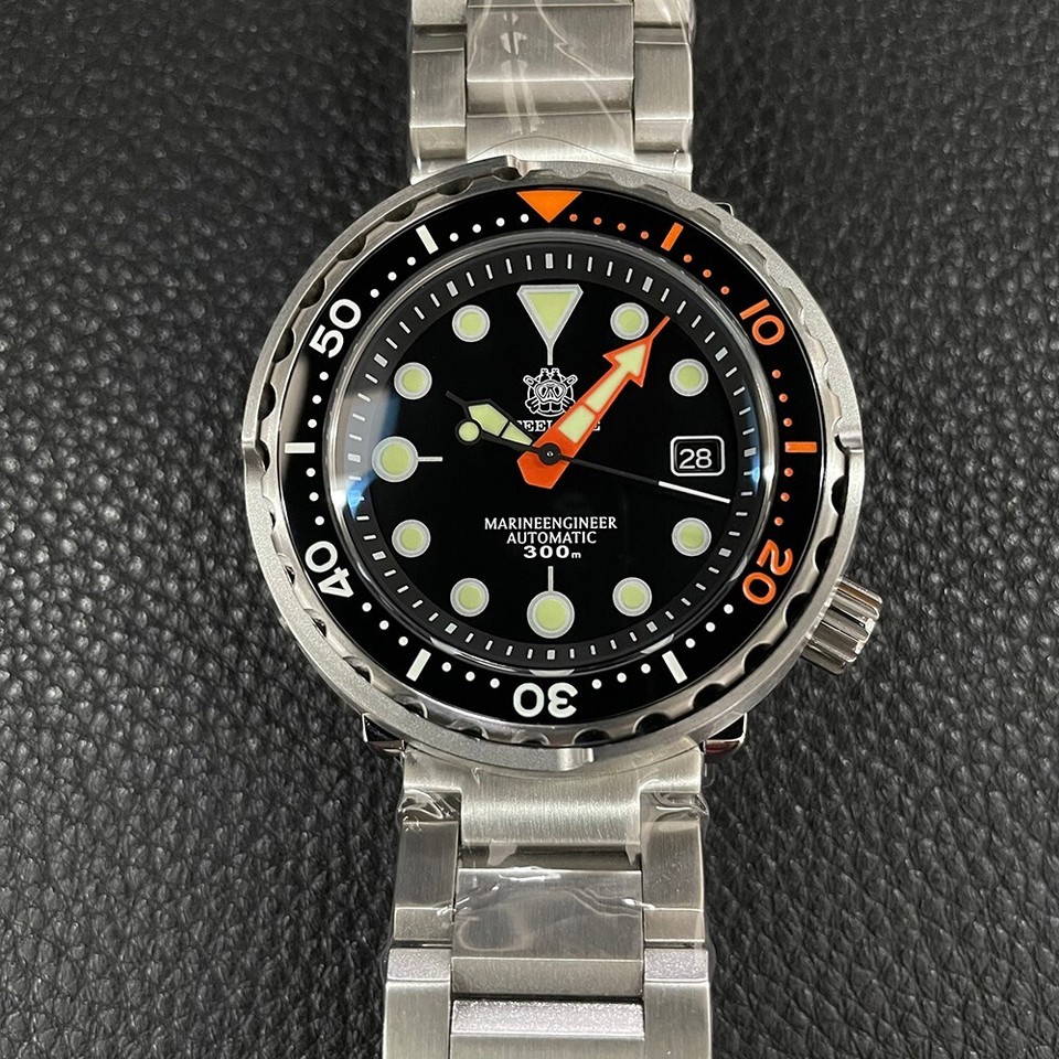 Black Orange Limited Steeldive SD1975C Automatic Diver Watch Seiko Tuna ...
