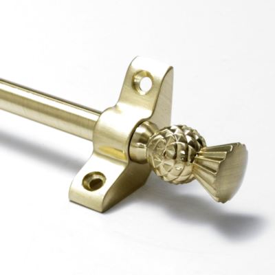 Satin Brass Stair Rods - 3/8" x 28.5" - Simplicity - Thistle Finial | eBay