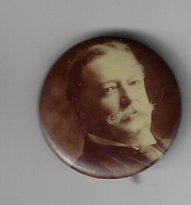 7/8" Sepia Wm Taft Presidential Campaign Pin Likely From 1908 #2 Cruver ...