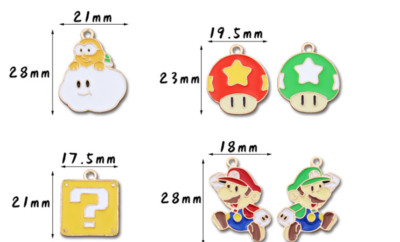 50pcs cartoon Mario Metal Charm Pendant DIY Necklace Jewelry Making | eBay