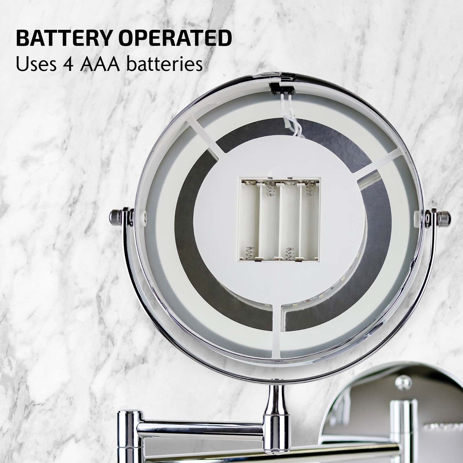 Ovente Wall Mounted Vanity Mirror 7 Inch 1X7X Magnifying Chrome ...