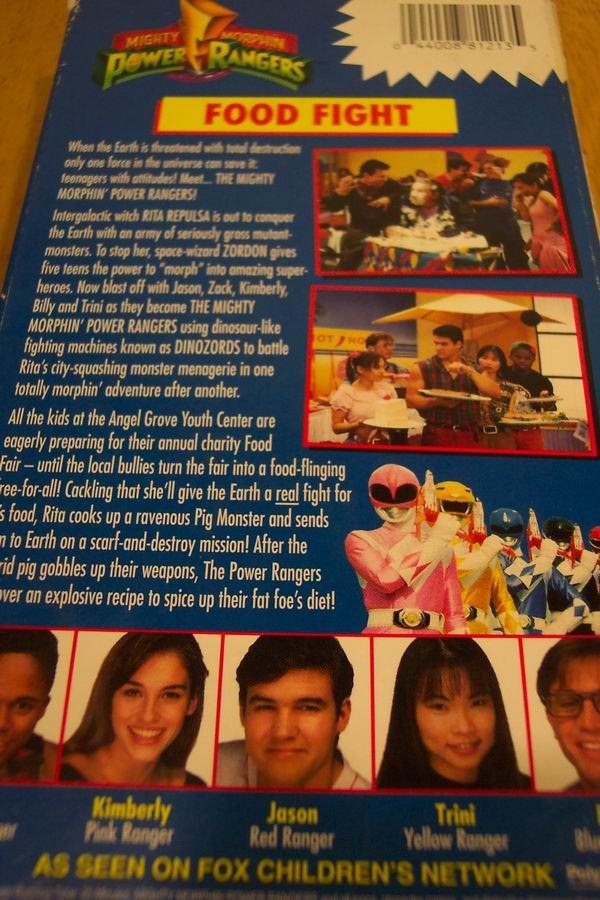 MIGHTY MORPHIN POWER RANGERS FOOD FIGHT VHS VIDEO 1993 780063241731| eBay