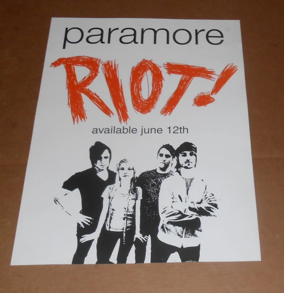 Paramore Riot Poster