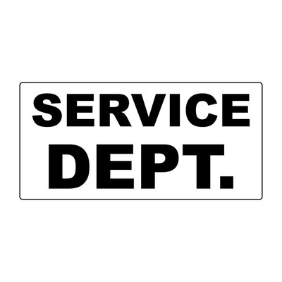 Service Dept Black Retro Vintage Style Metal Sign - 8 In X 12 In With ...