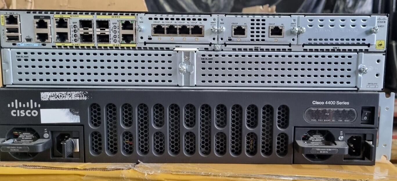 Cisco ISR4451-X/K9 Integrated service router Dual AC Power 2 Additional ...