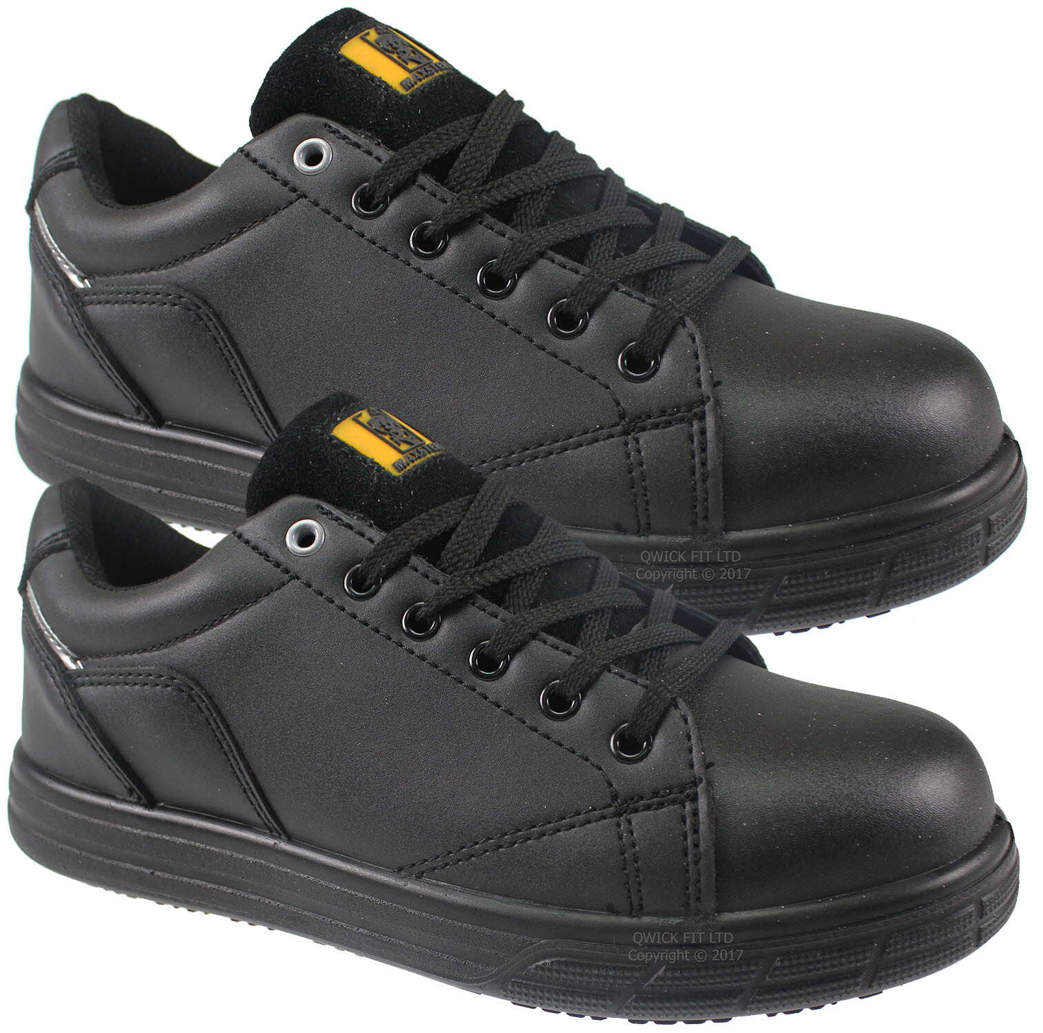 MENS SAFETY SHOES STEEL TOE CAP BOOTS WORK WOMENS HIKING WORK LEATHER ...