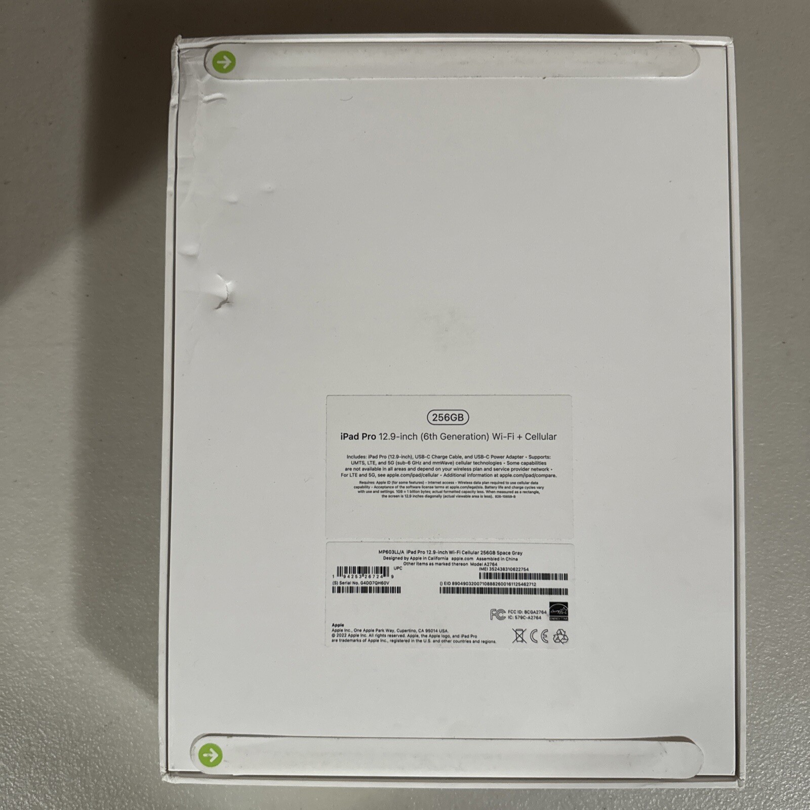 Apple iPad Pro 6th Gen. 256GB, Wi-Fi + 5G (Unlocked), 12.9in - Space ...