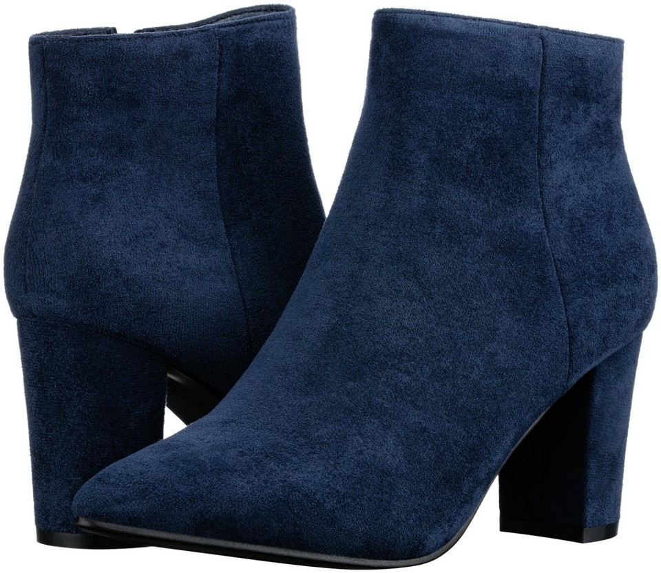 [NEW] ILLUDE Women's Fashion Ankle Boots Chunky Block Heel Pointed Toe ...
