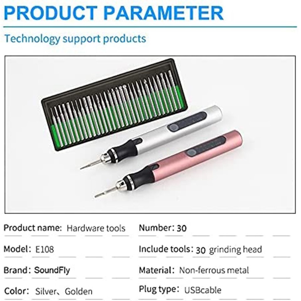 Rechargeable Cordless Engraver Pen DIY Engraving Tool Kit for Metal ...