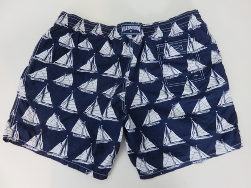 Vilebrequin Swim Trunks Navy Blue & White Sailboat Print Size 5XL 42 ...