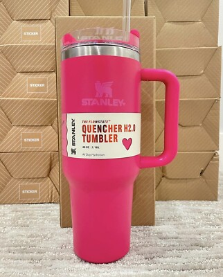 AUTHENTIC Valentines Day Cosmo Pink Stanley 40 oz Quencher H2.0 Stanley ...
