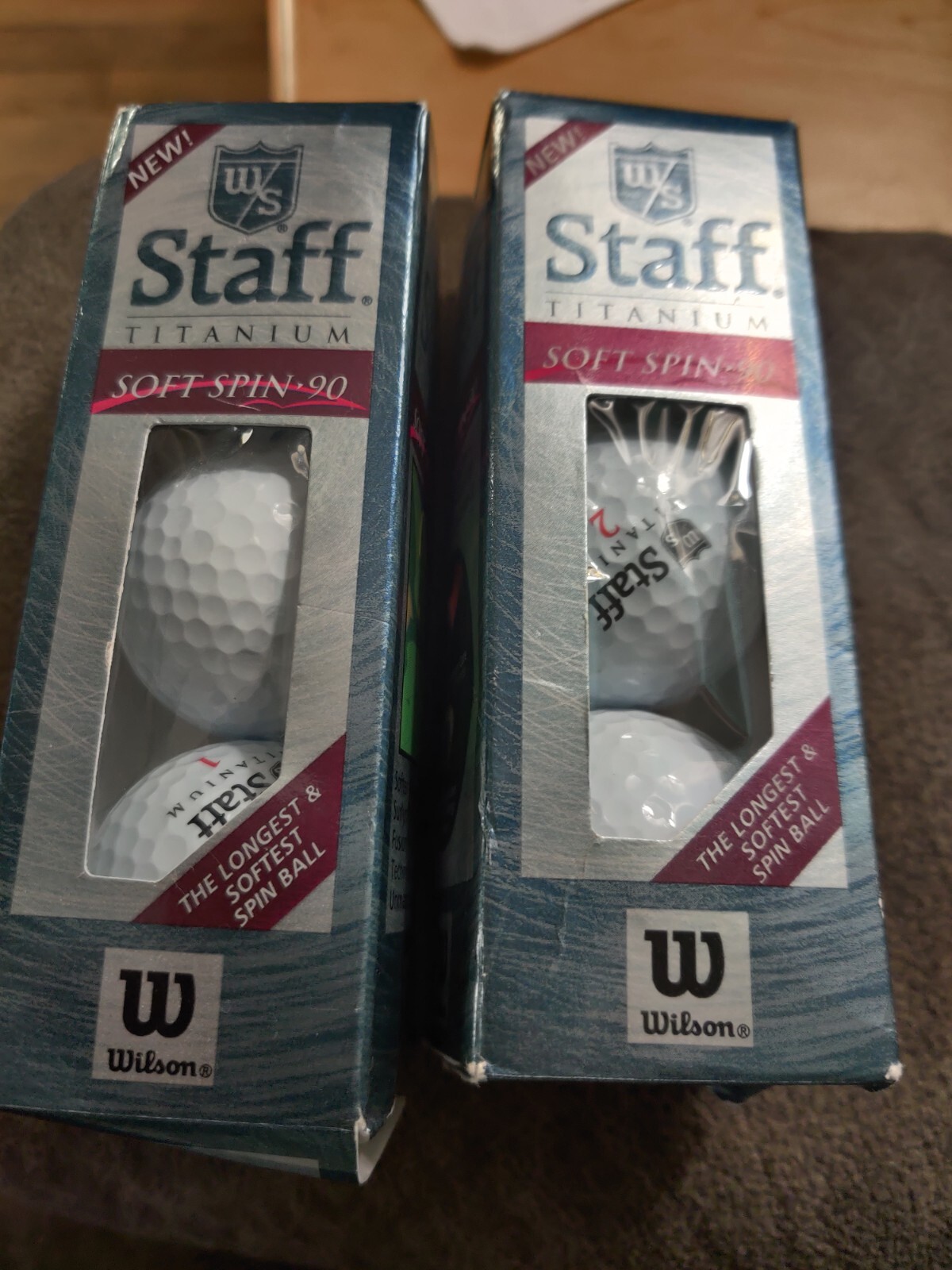 Wilson Staff Titanium Soft Spin -90 lot of two boxes of three balls ...