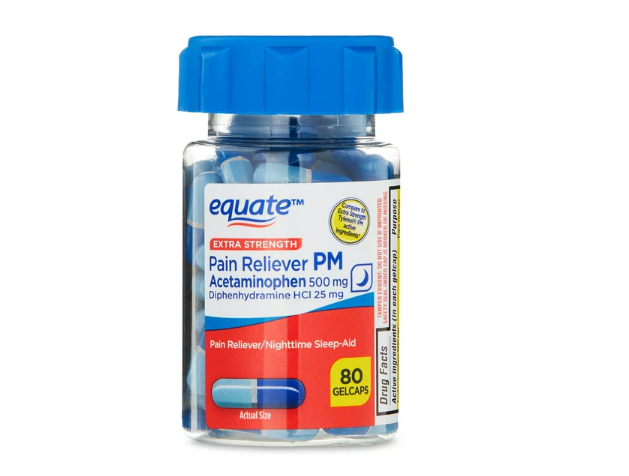 New Equate Extra Strength Pain Reliever PM Caplets, 80 Count free ...