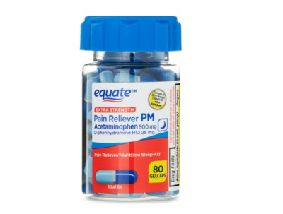 New Equate Extra Strength Pain Reliever PM Caplets, 80 Count free ...