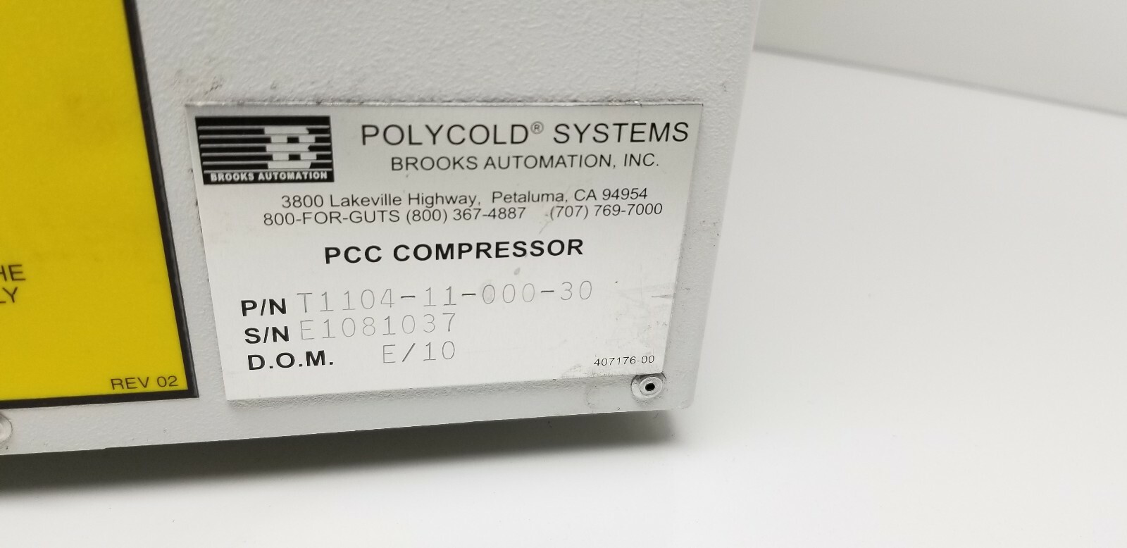 Polycold PCC Compressor P/N T1104-11-000-30 compact cooler refrigerant ...