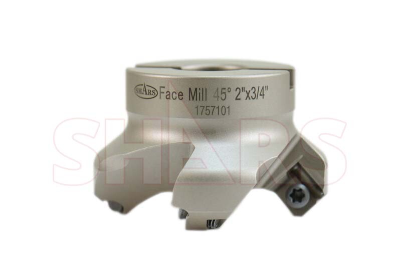 Shars CNC 2" 45° Indexable Face Mill SEHT 1204 Insert 4 Flutes New P ...