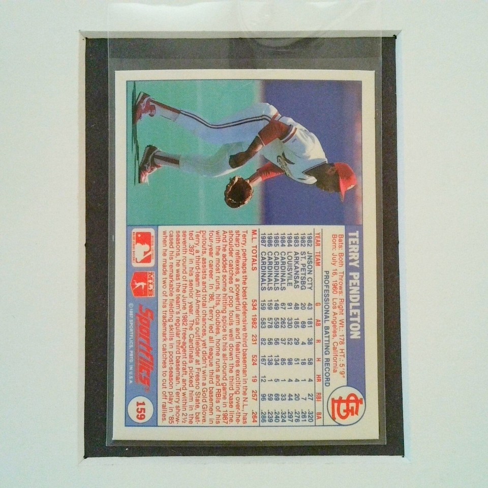 #159 Terry Pendleton 1988 Sportflics Base Card St. Louis Cardinals | eBay
