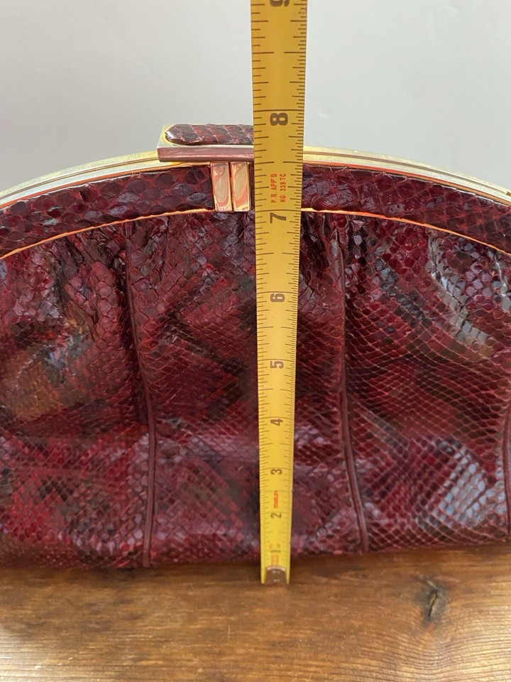 Finesse La Model Vintage 80s Snakeskin Bag Convertible Clutch W/ Gold ...