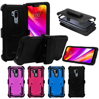 For LG G6 G7 G8 ThinQ Belt Clip Full Armor Defender Kickstand Hard Case ...