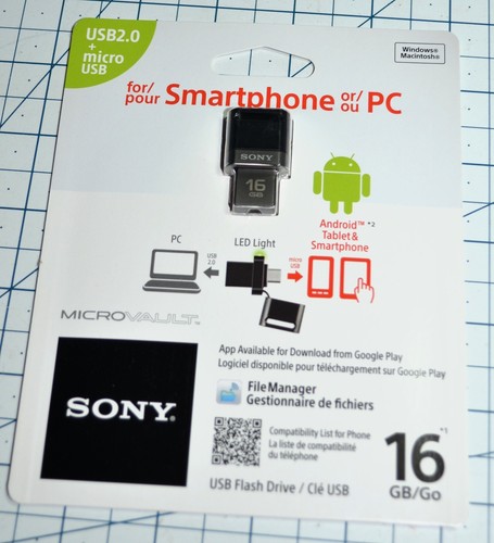 Sony Micro USB / USB A 16GB 2.0 DUO USB Key for Smartphone, Tablet and ...