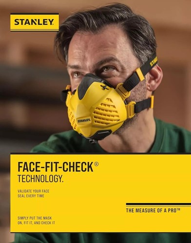Stanley P3 Dust Mask, Reusable Respirator Mask with Face-Fit-Check ,S/M ...