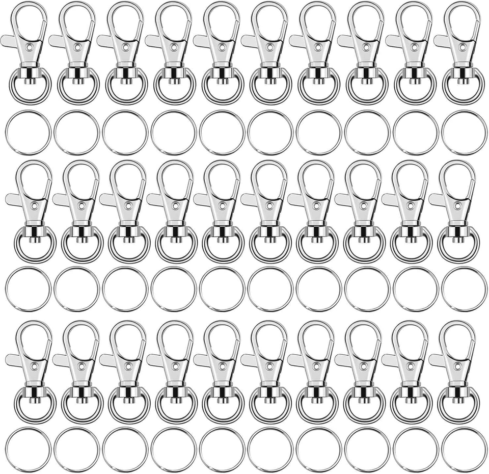 Key Chain Swivel Hooks, 100pcs Keychain Hardware Metal Swivel Snap Hook ...