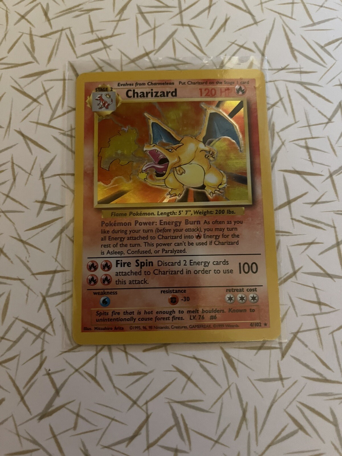 Pokemon Original Charizard Base 4/102 Stamped Rare * Holo Card MINT ...