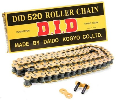DID Chain 520 x 120 Heavy Duty Gold & Black Chain - Honda CR125 Moto ...