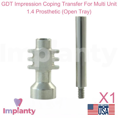 GDT Impression Coping Transfer For Multi Unit 1.4 Prosthetic (Open Tray ...