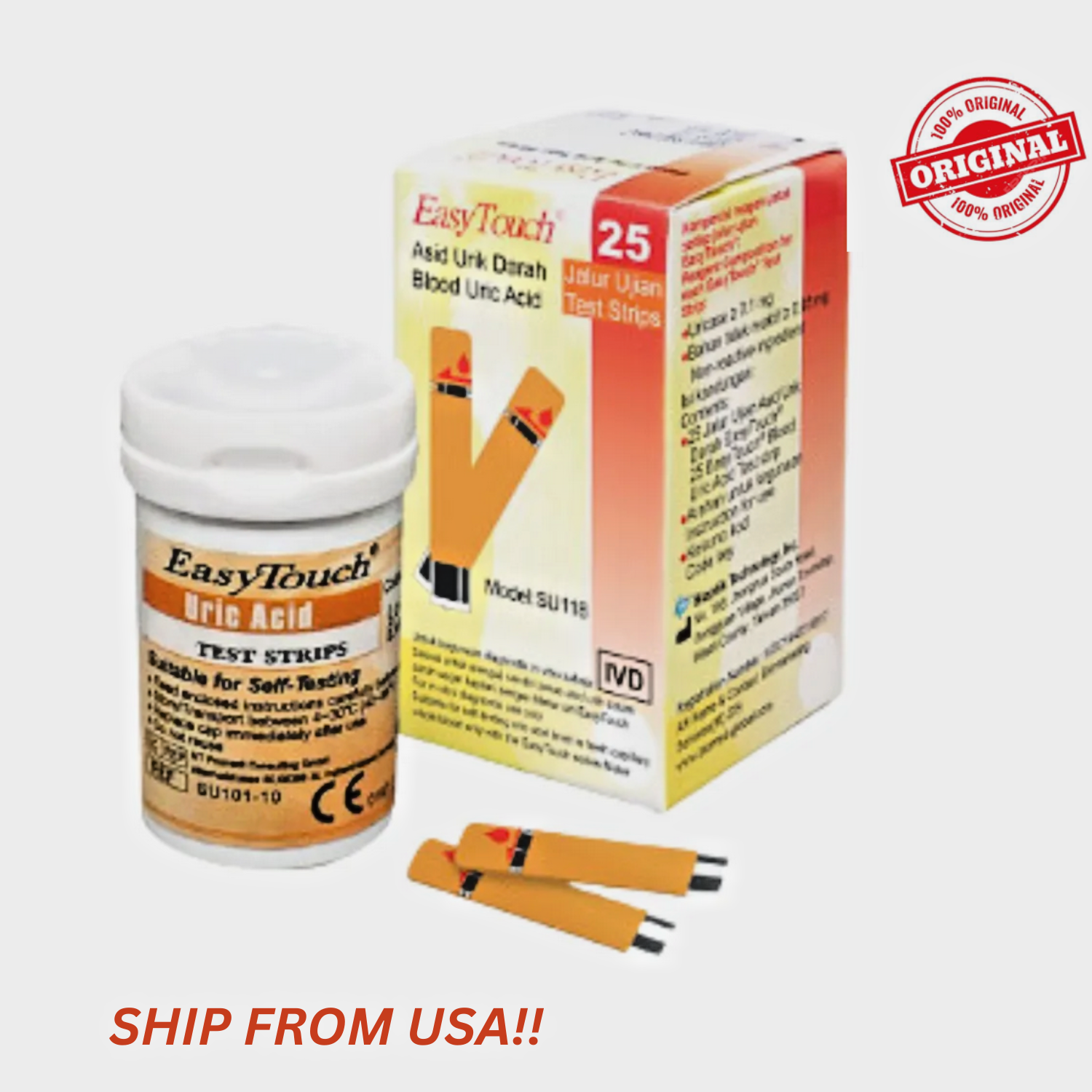 EasyTouch BLOOD URIC ACID Level Test Strips Original- 25 Strips | eBay