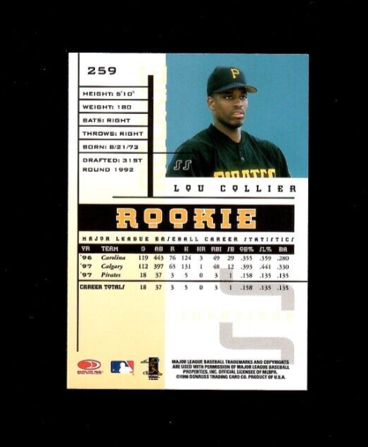 1998 Leaf Rookies and Stars #259 LOU COLLIER Pirates MINT | eBay