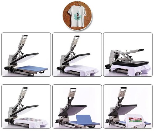 High Pressure Flatbed Heat Transfer T-shirt Stamping Machine Hand ...