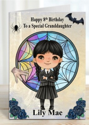 Wednesday Themed large A5 size Personalised birthday card | eBay