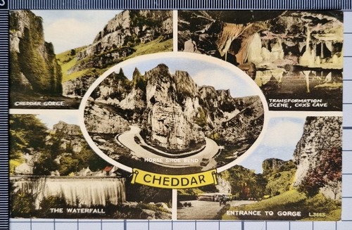 POSTCARD 1958 CHEDDAR GORGE COX'S CAVE THE WATERFALL HORSE SHOE BEND | eBay
