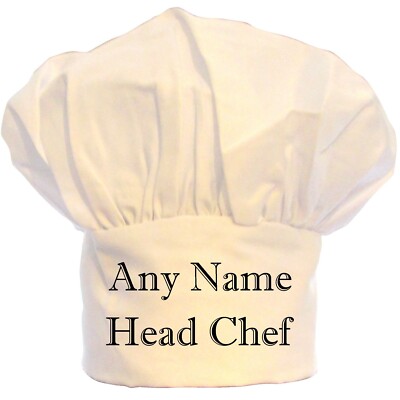 PERSONALISED HEAD CHEF CHEFS HAT BBQ POLYESTER GIFT BIRTHDAY CHRISTMAS ...