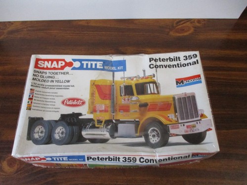 Vintage 1980 Monogram Snap-Tite Peterbilt 359 Conventional Model Kit 1/ ...