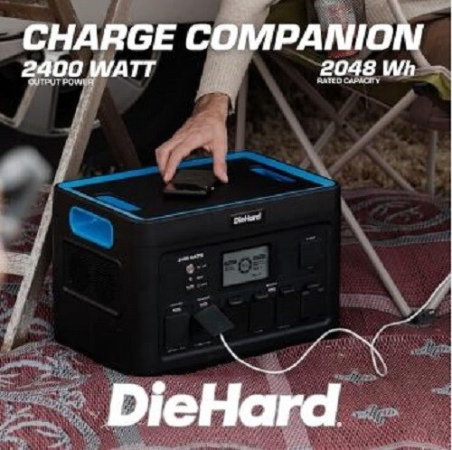 DieHard Portable Power Station 2400-Watt (4800-Watt Peak) 2048Wh Quiet ...