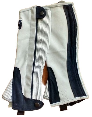 Childs Synthetic Luxury Suede Half Chaps with Embroidered Horsehead ...