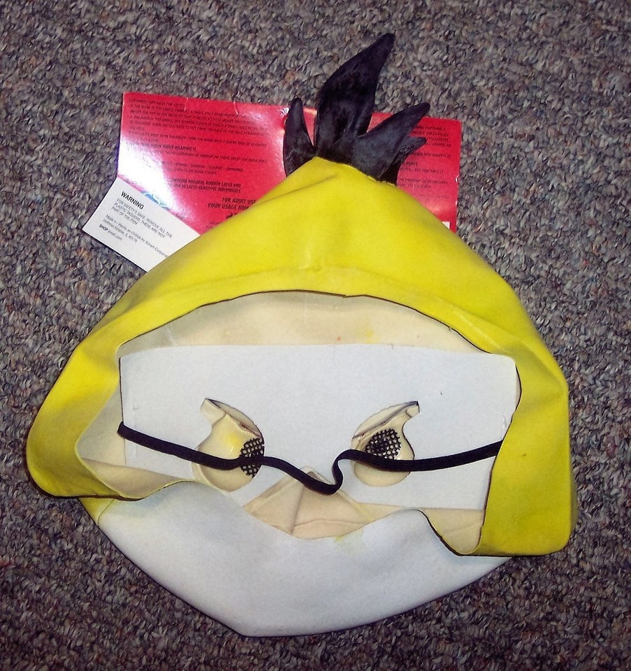 Angry Birds Yellow Bird Chuck Latex Costume Halloween Mask NWT | eBay