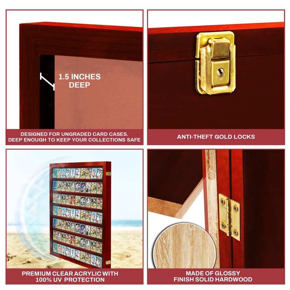 Baseball Card Display Case Sports Card Display Frame Lockable - 70 ...