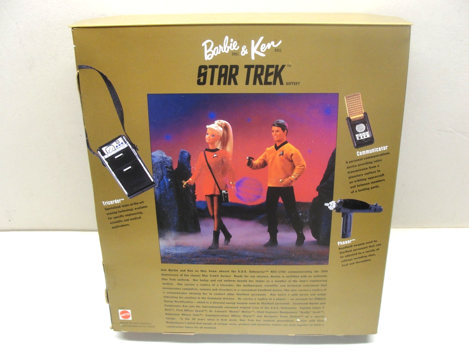 NEW 1996 MATTEL STAR TREK 30TH ANNIVERSARY BARBIE & KEN GIFT SET #15006 ...