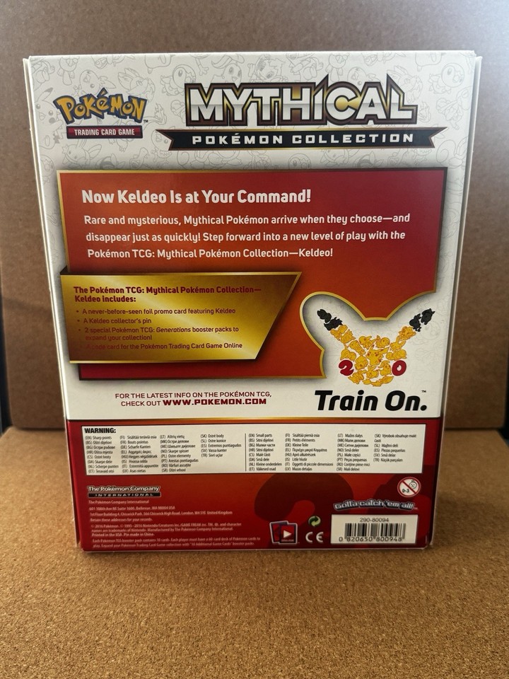 Pokemon 2016 XY Generations Keldeo Mythical Pin Collection Box Sealed ...