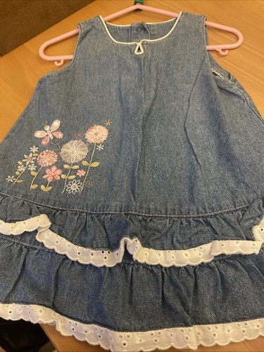 baby girls clothes 6-9 months Adams Blue Denim Embroidered Flower ...