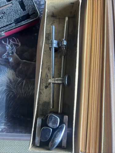 Starrett No. 657AA magnetic base with a No. 25-441 1" dial indicator ...