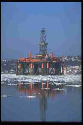 731062 Oil Rig Being Repaired Among Ice Floes Halifax Nova Scotia A4 ...